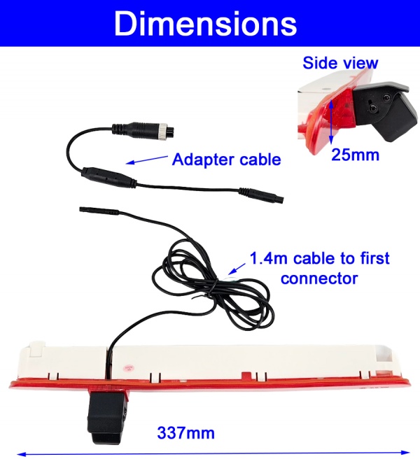 Volkswagen Transporter T6 Brake Light Reversing Camera Tailgate Models